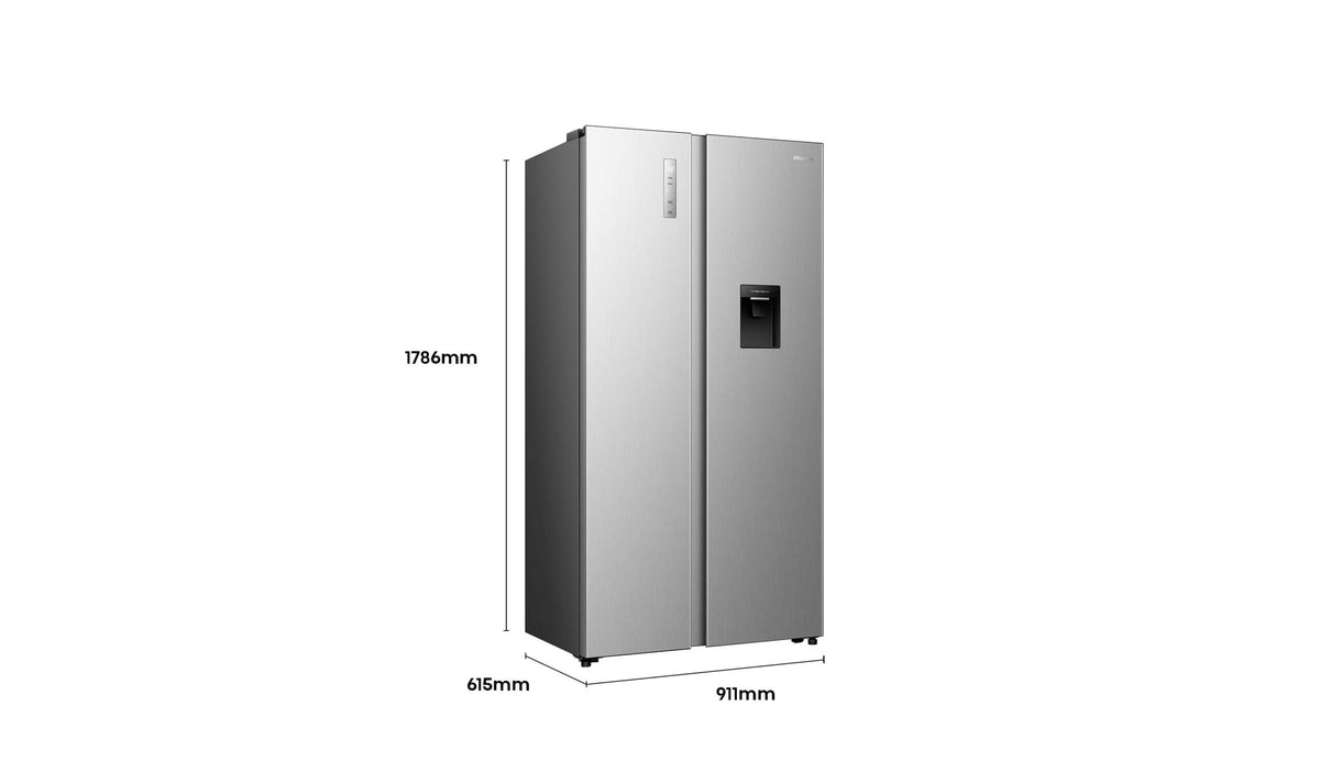 Hisense 540L PureFlat Side By Side Fridge - Silver HRSBS540SW