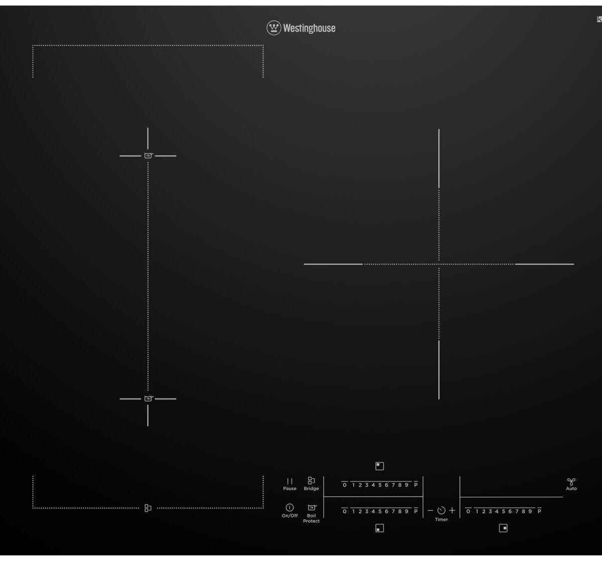 Westinghouse 600mm 3 Zone Induction Cooktop with BoilProtect WHI635BD