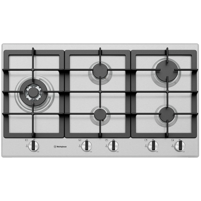 Westinghouse 900mm 5 Burner Stainless Steel Gas Cooktop WHG954SC