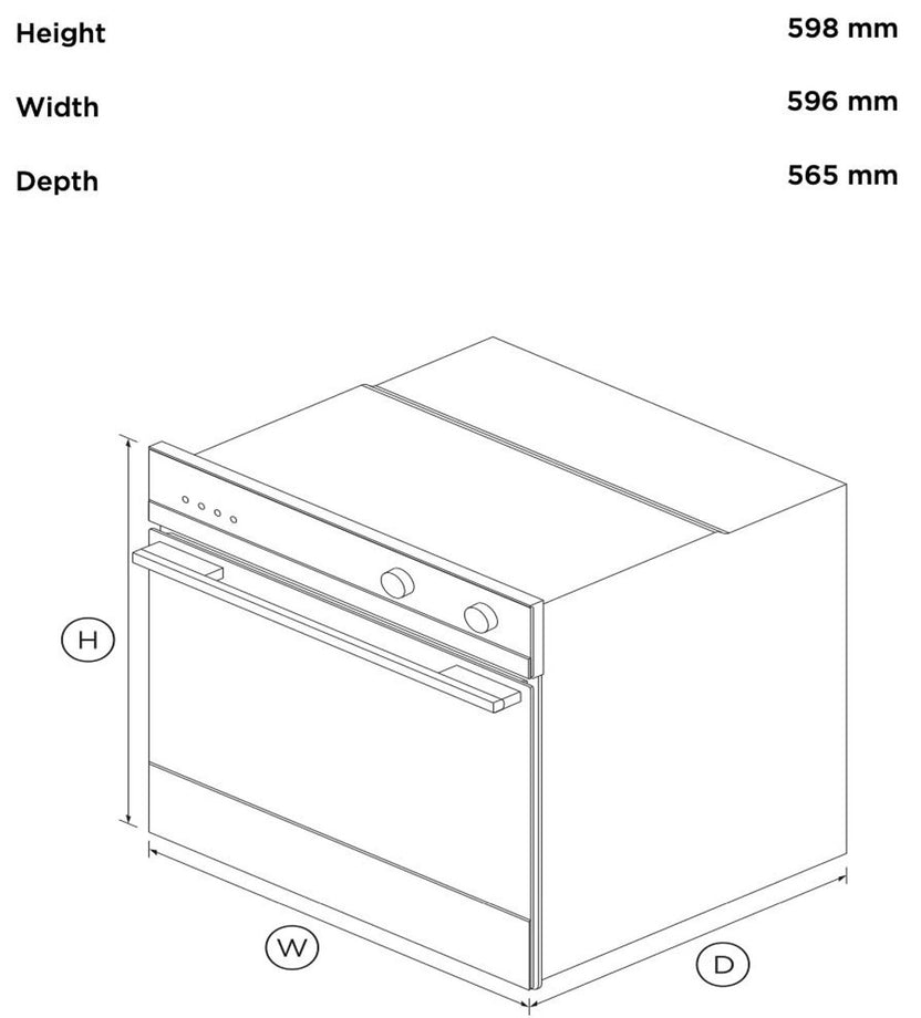 FISHER & PAYKEL 60CM BLACK GLASS BUILT-IN OVEN - 5 FUNCTION - OB60SC5L