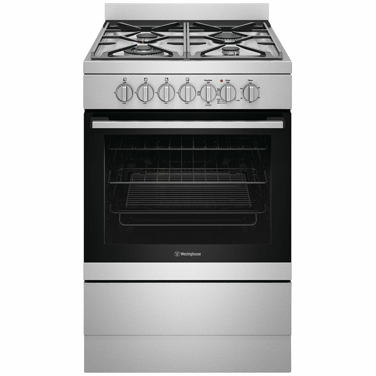 Westinghouse 600mm Dual Fuel Freestanding Cooker with 4 Burner Gas Coo
